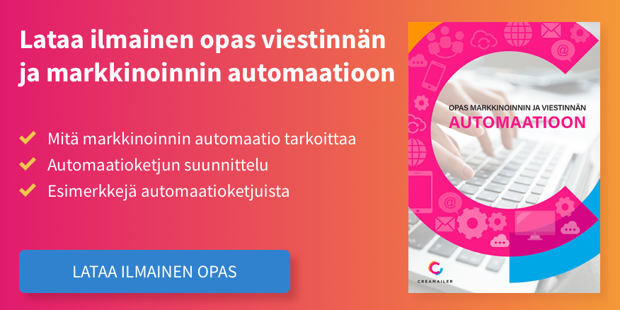 Lataa ilmainen opas viestinnän ja markkinoinnin automaatioon